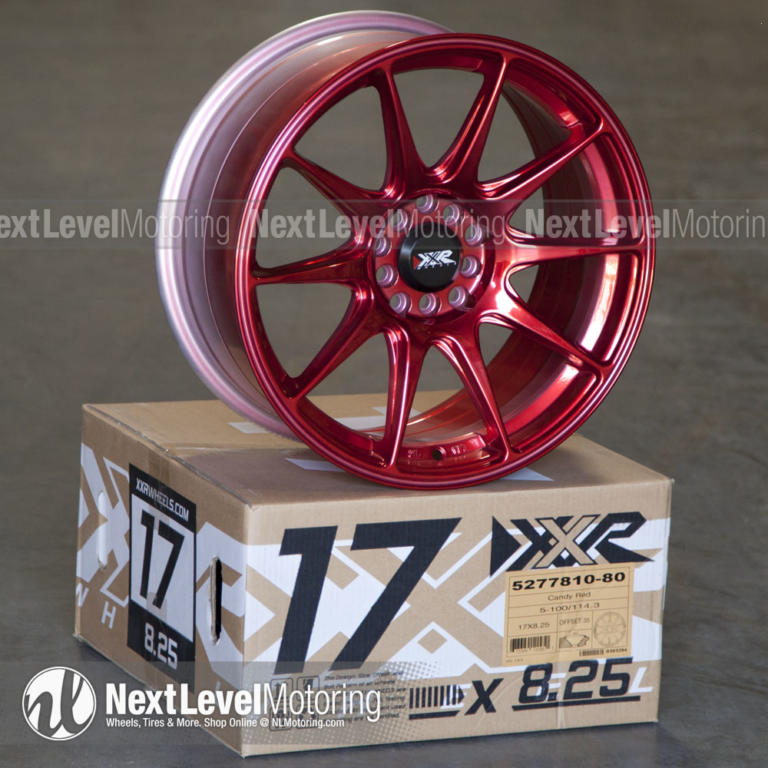 XXR Wheels: 527 17x8.25 5x100|5x114.3 Candy Red Rims et35